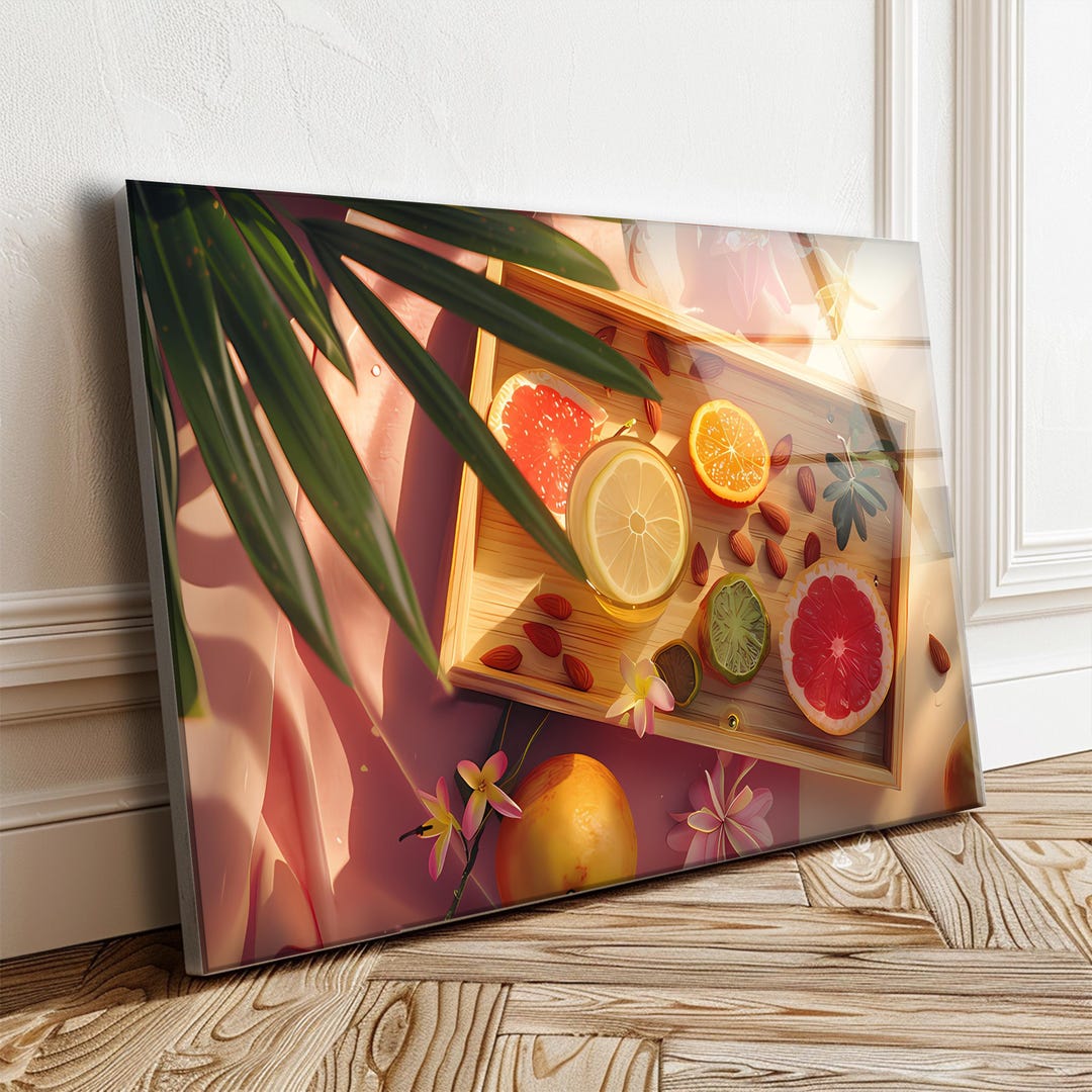 Citrus Still Life Tempered Glass Wall Art: Kitchen Decor - Etsy