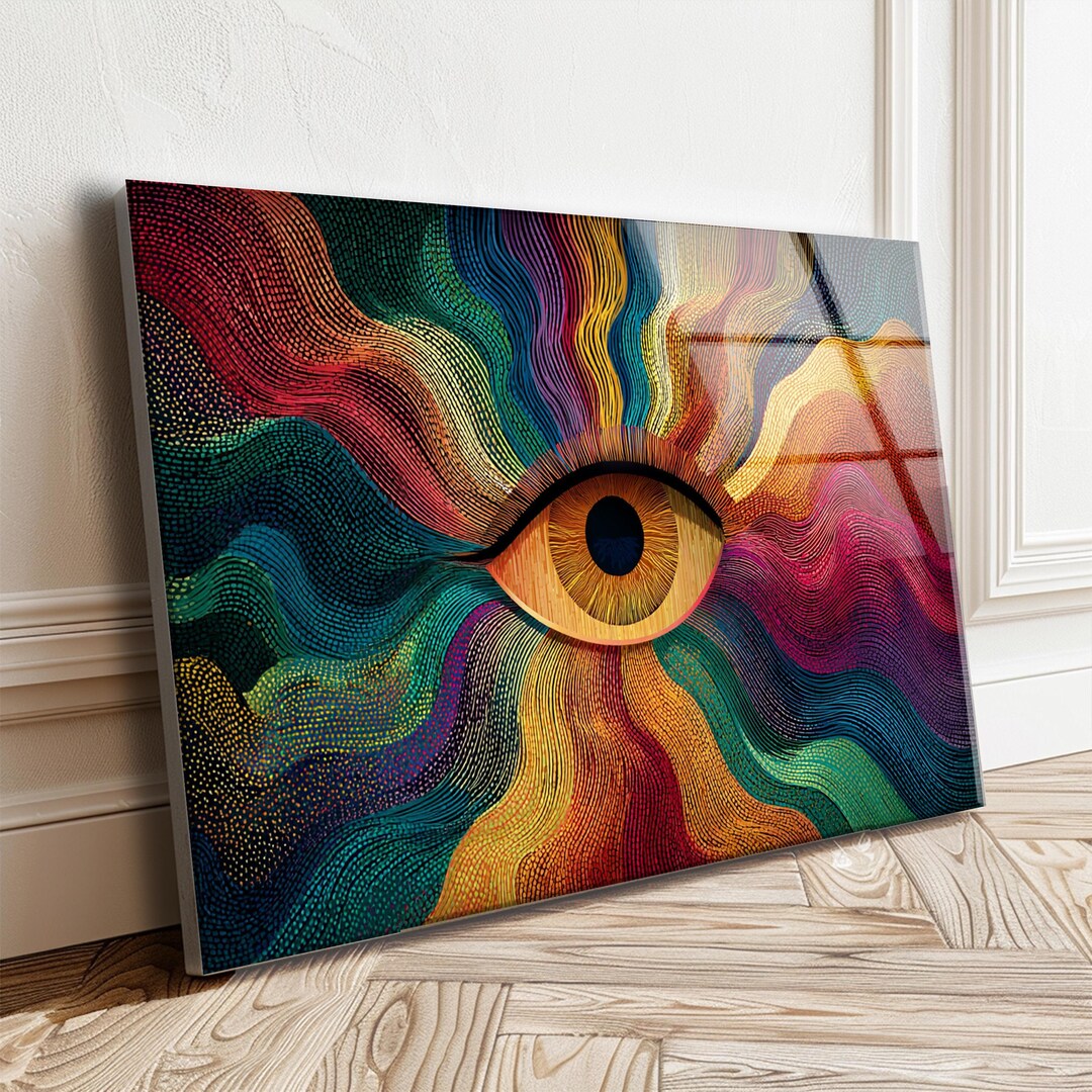 Evil Eye Mandala Tempered Glass Wall Art: Spiritual Home Decor ...