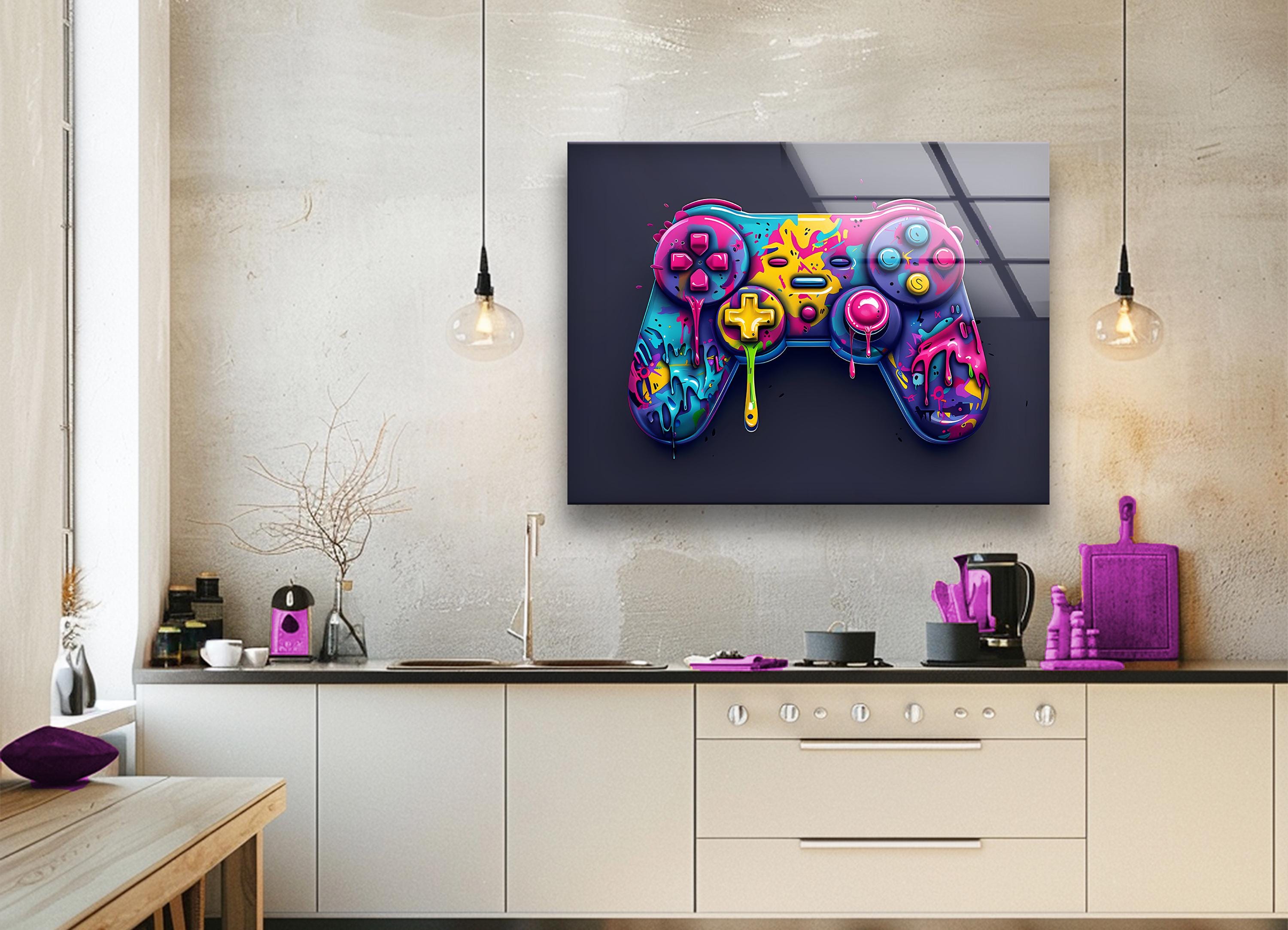 Gaming Zone, Gamer, Teenages, Kids, Room, Tempered Glass Wall Arts ...