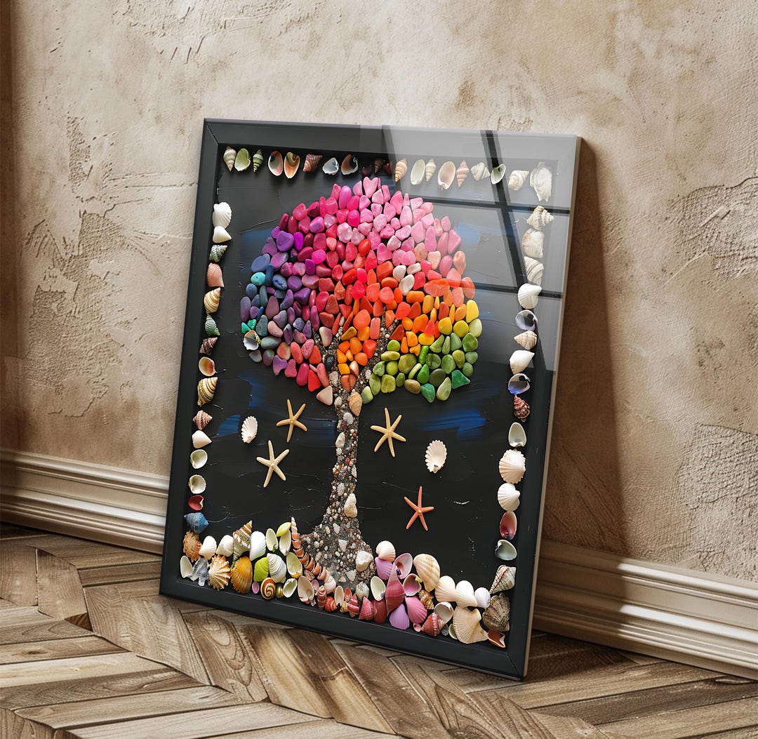 Pebbles Tree of Life, Tempered Glass Wall Art, Tempered Glass Wall ...