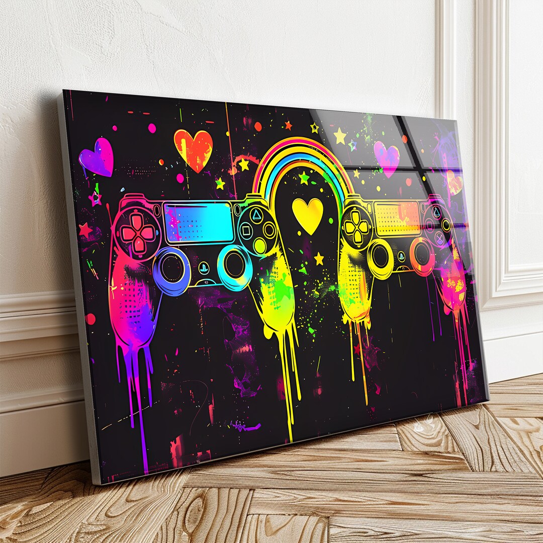 Gaming Zone, Gamer, Tempered Glass Wall Art, Tempered Glass Wall Decor ...