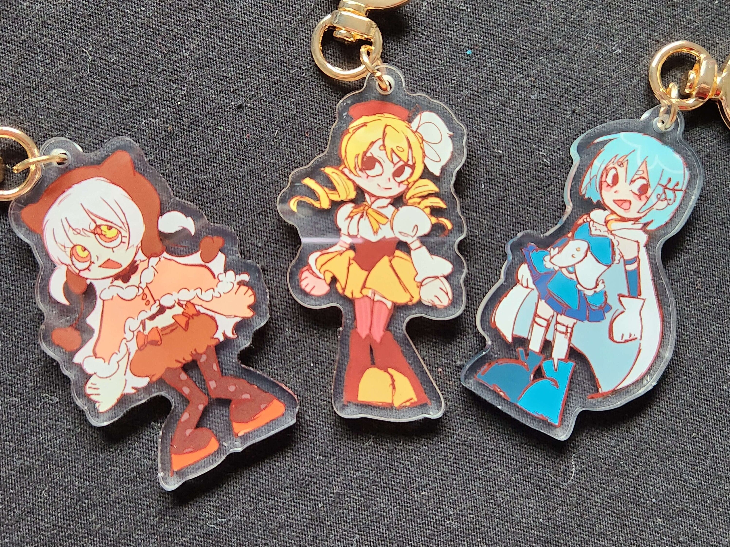 Madoka Magica Keychains Mami Nagisa Sayaka Acrylic Charms - Etsy
