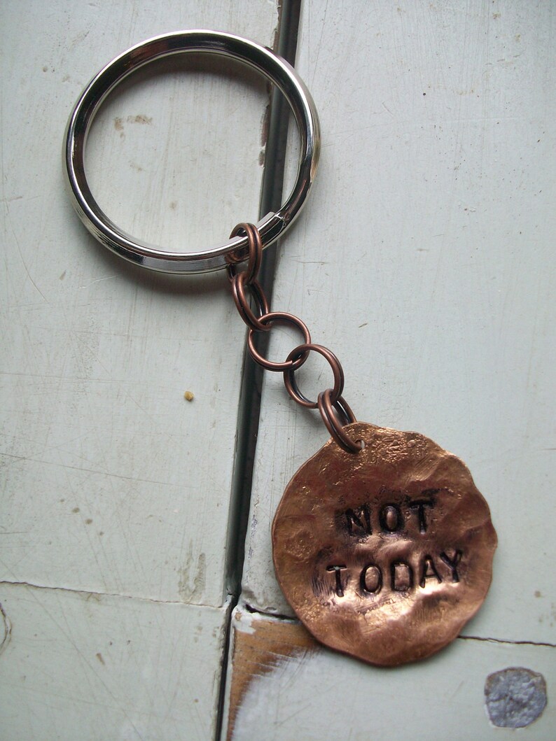 Not Today ~ Keychain Hand Hammered Copper Penny ~ Old World Thrones ...