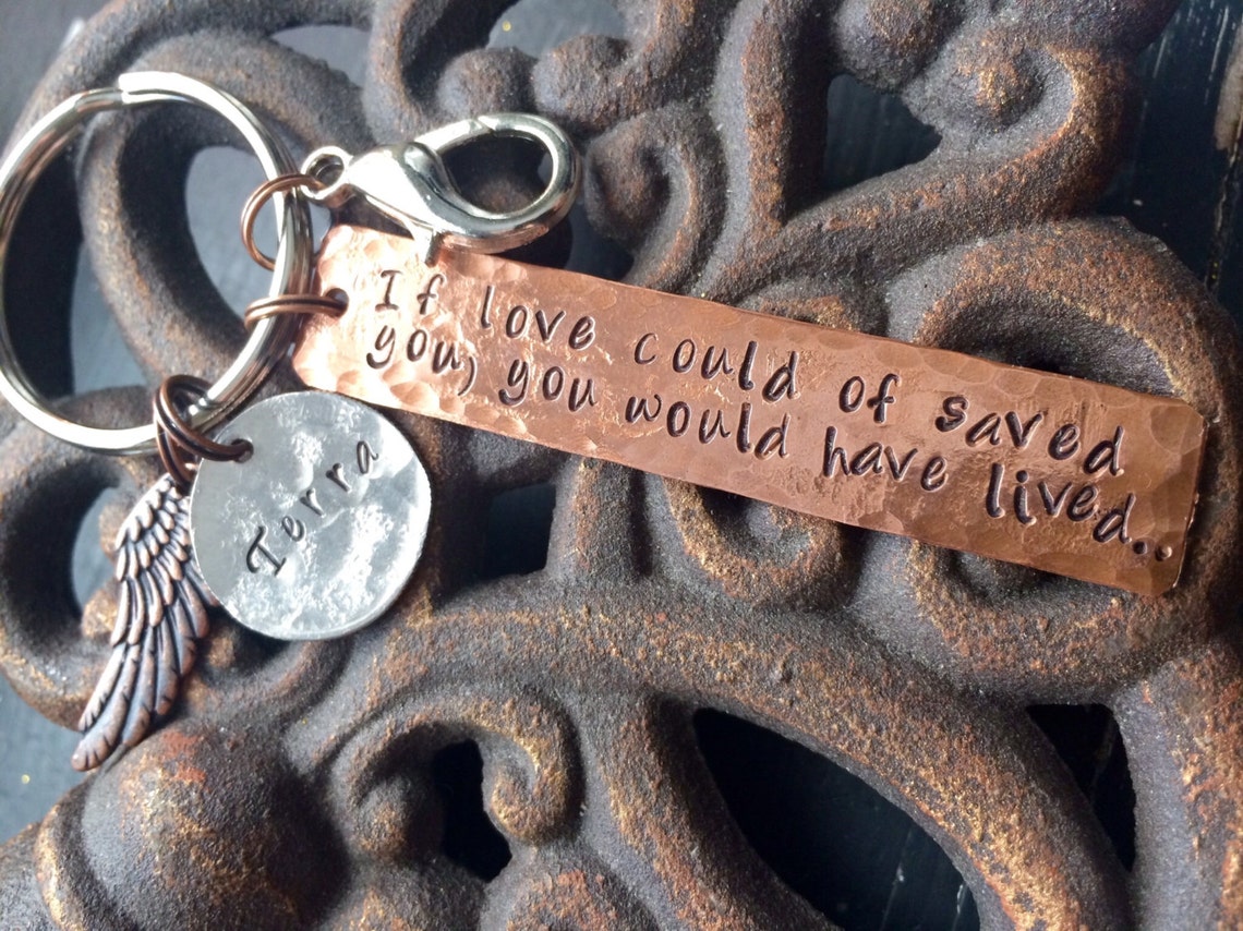 Remembrance Keychain or Necklace Quote If Love Could of | Etsy