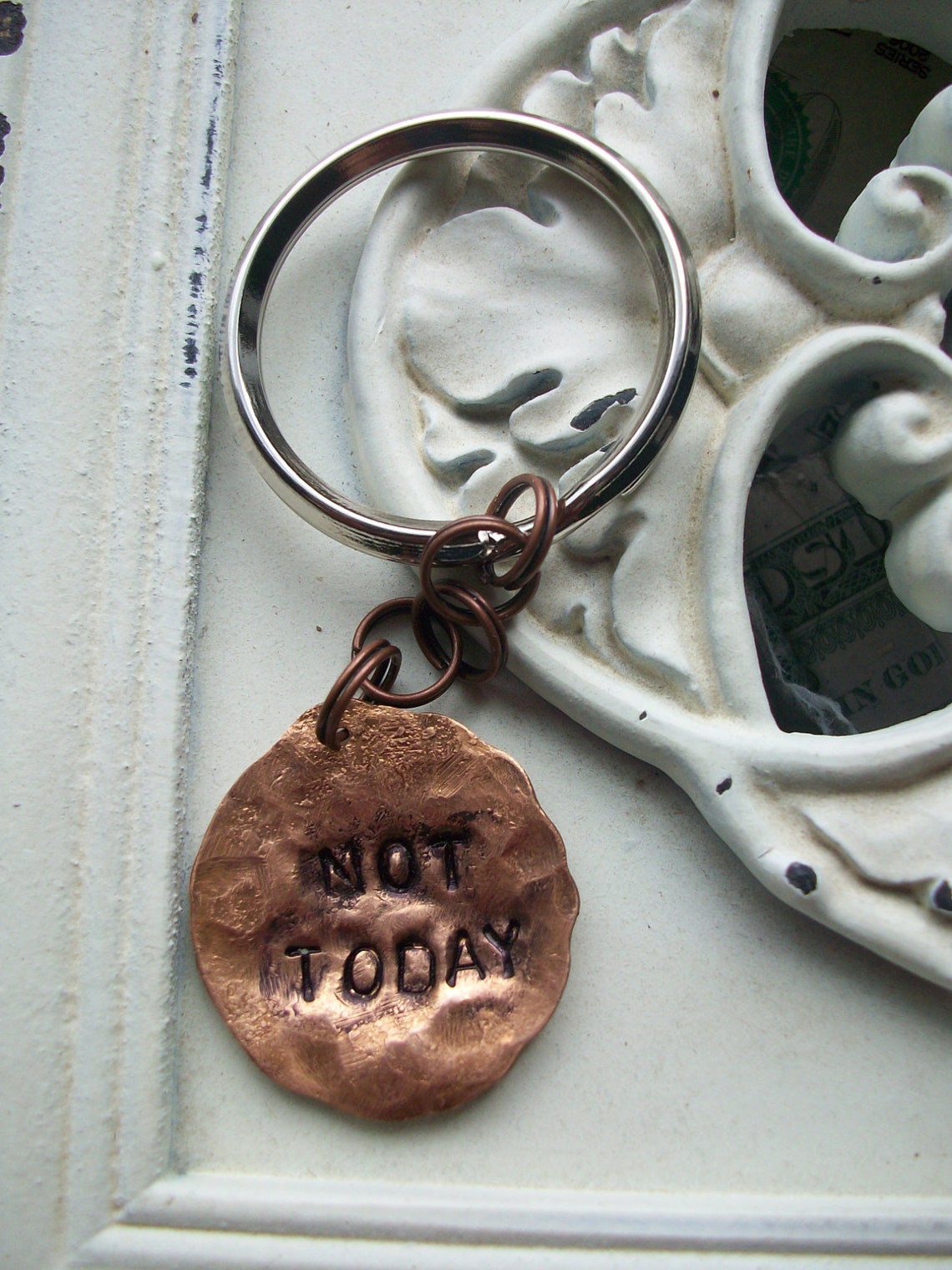 Not Today ~ Keychain Hand Hammered Copper Penny ~ Old World Thrones ...