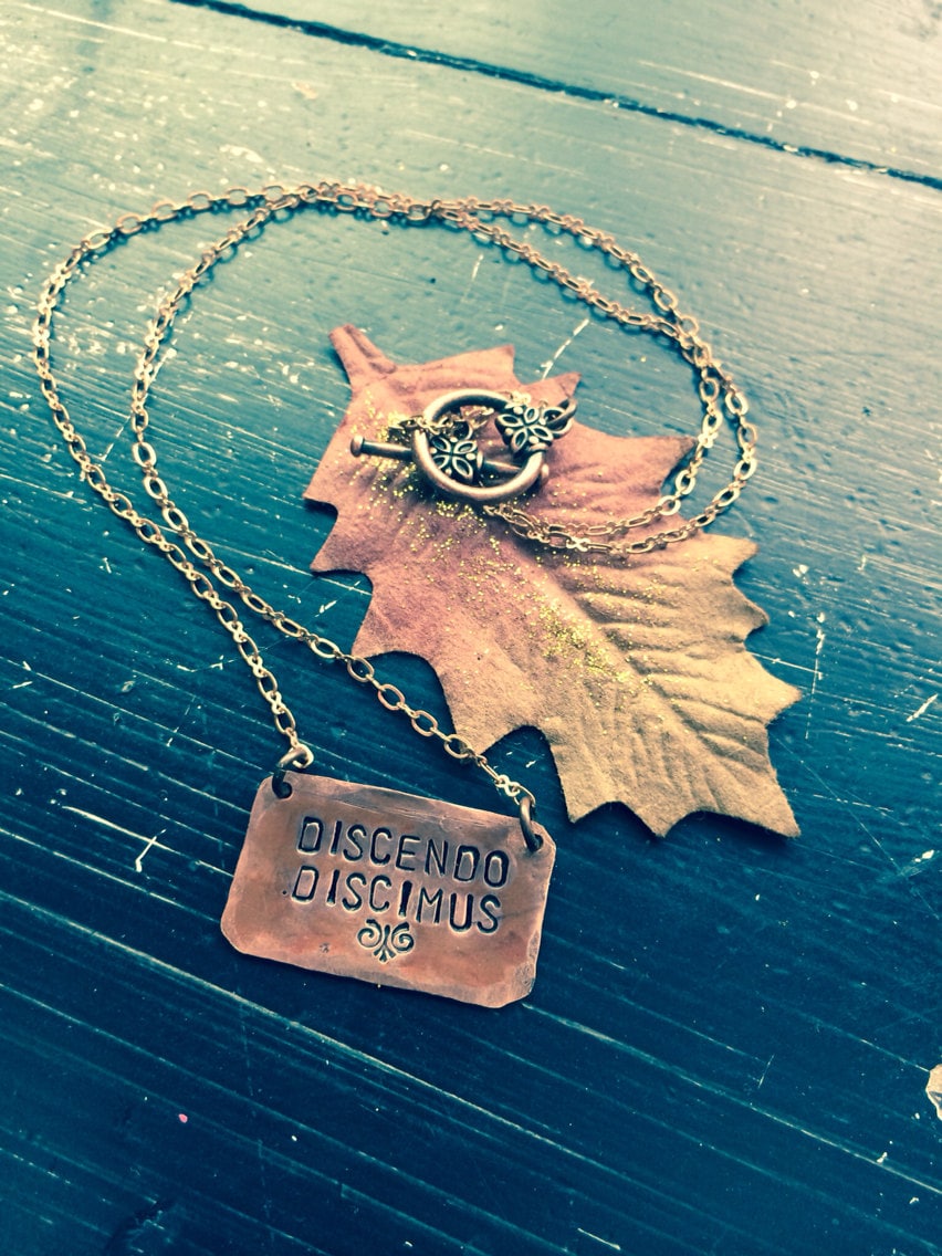 Discendo Discimus While Teaching We Learn Necklace Copper Hand | Etsy