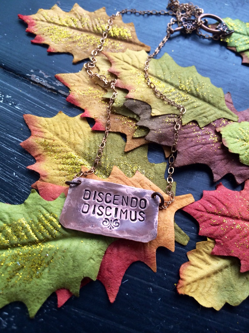 Discendo Discimus While Teaching We Learn Necklace Copper Hand - Etsy