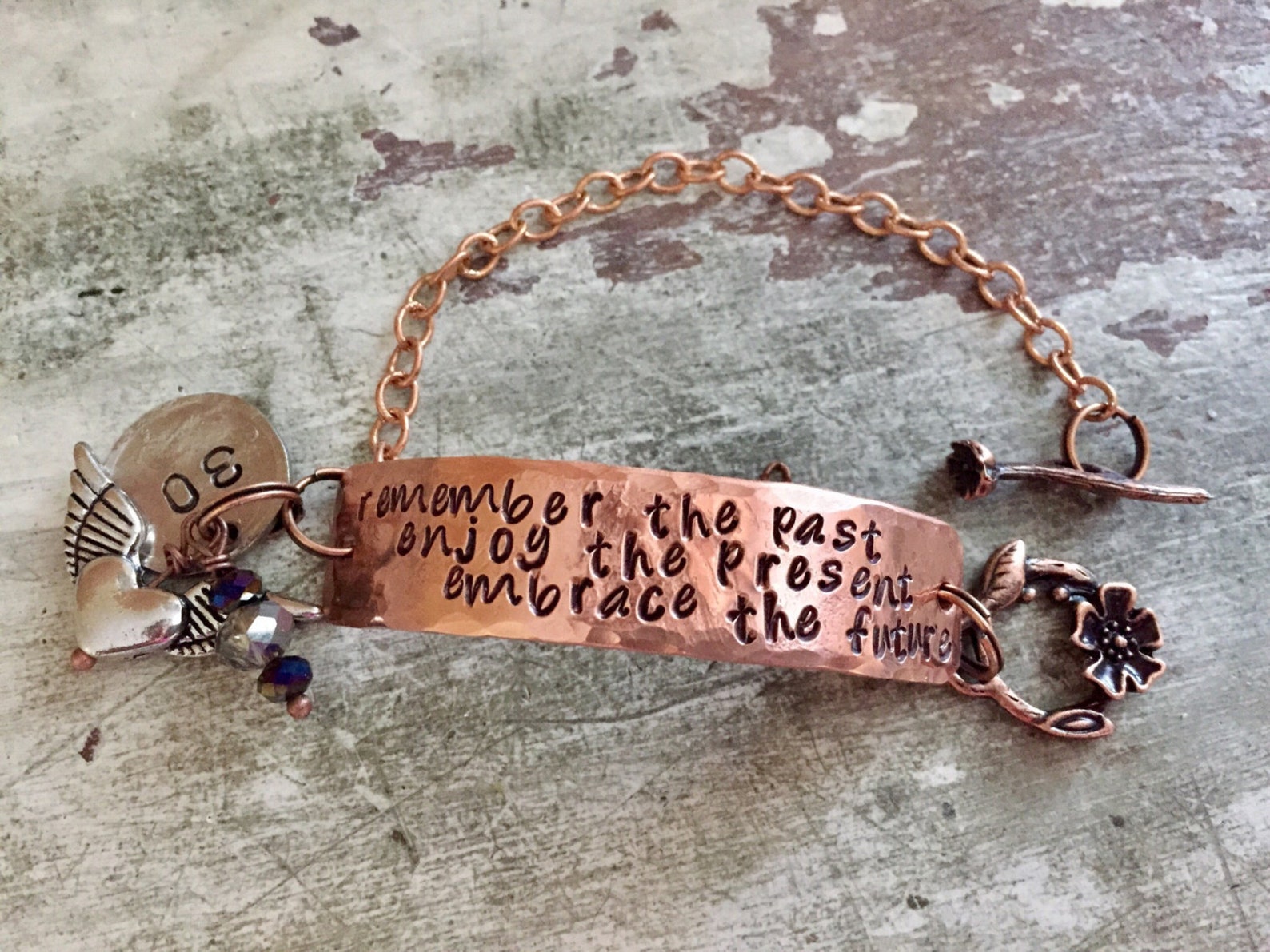 Remember the Past Enjoy the Present Embrace the Future ~ Metal Stamped ...