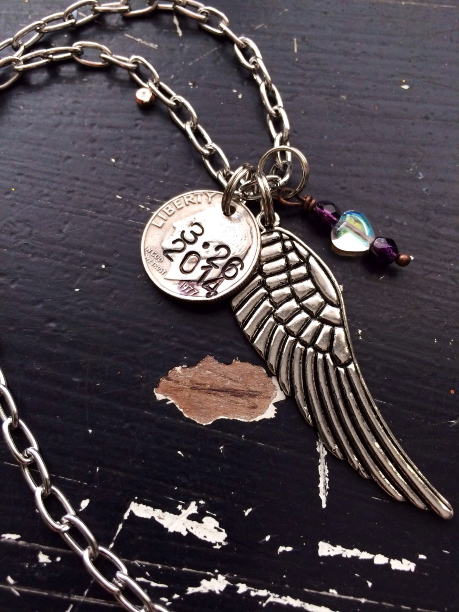 Personalized Memorial Coin Necklace or Key Chain Guardian - Etsy