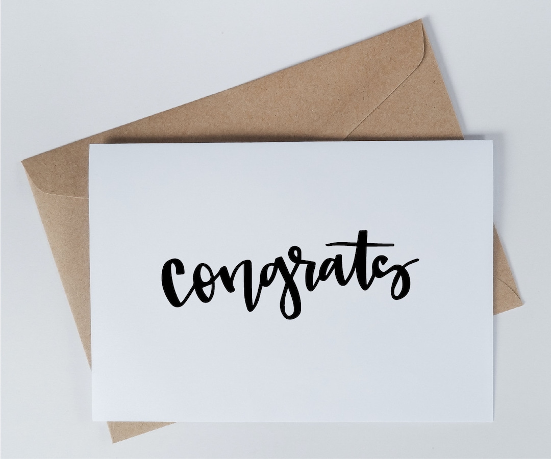 Congrats Hand Lettered Digital Download - Etsy