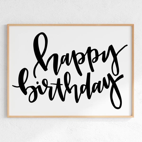 Happy Birthday Card Calligraphy - Etsy