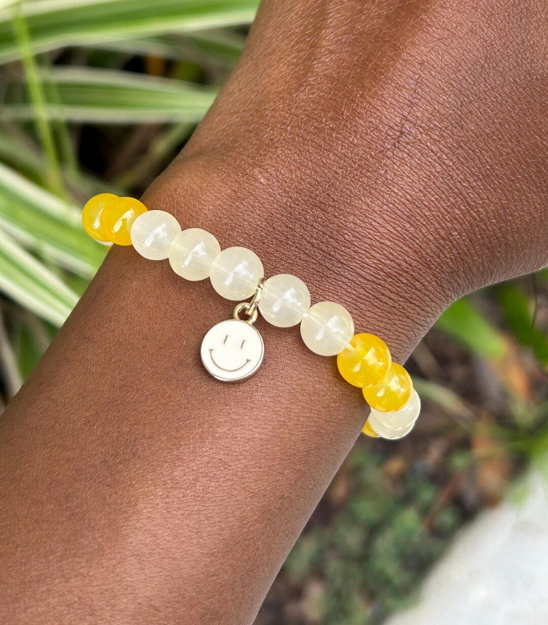 Yellow Lemonade Smiley Bracelet - Etsy