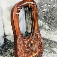 King David Lyre Harp: 10-string Mahogany Finish, Handmade - Etsy