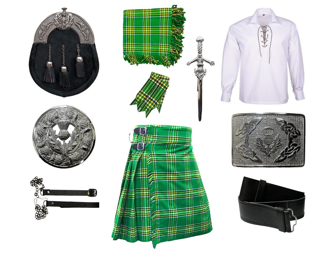 Men's Scottish Highland Kilt Set Traditional Weeding Outfit Handmade ...