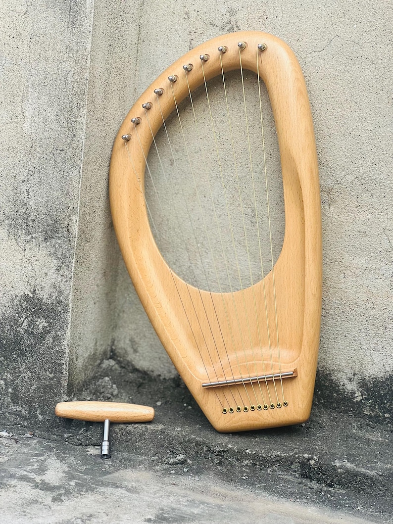 Beechwood Lyre Harp Pentatonic Design Musical Instrument Handmade 10 ...