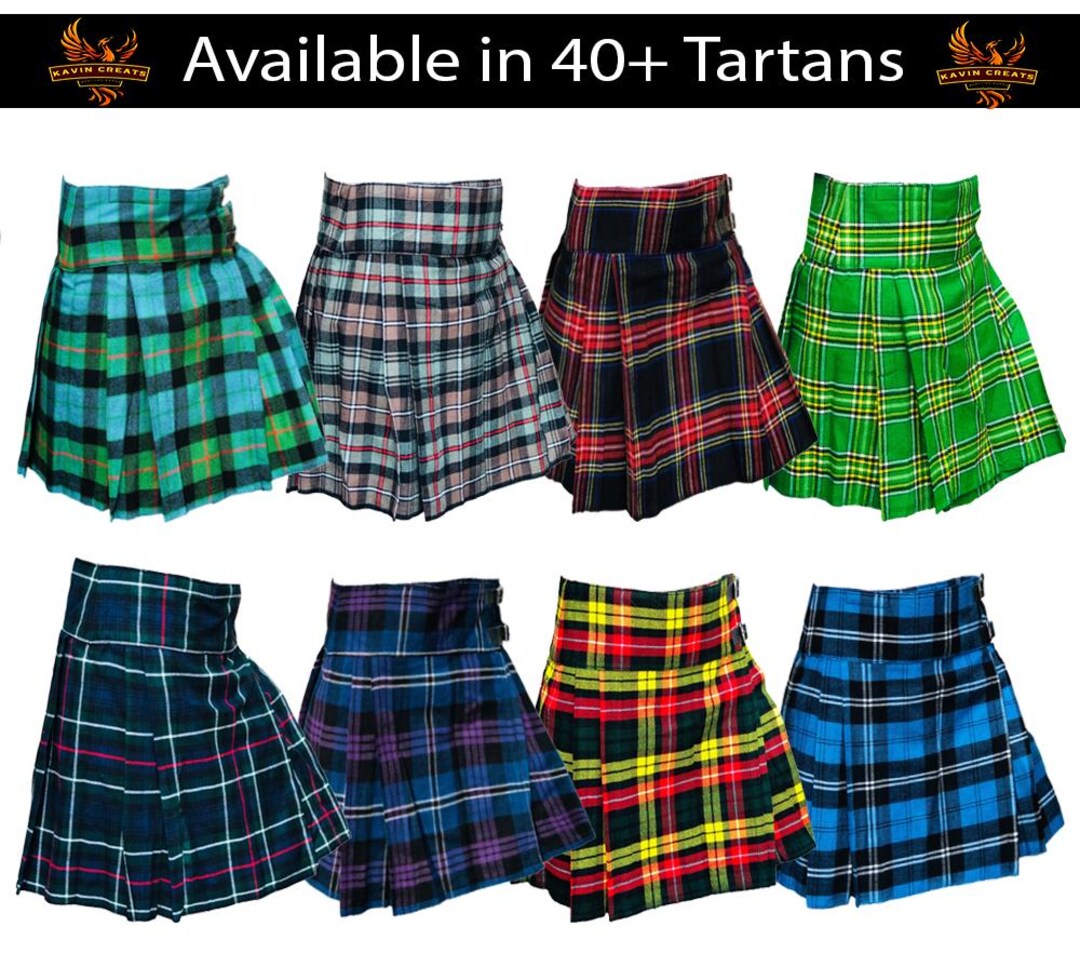 Scottish Utility Ladies Kilt Tartan Pleated Billi Kilt Skirt Highland ...