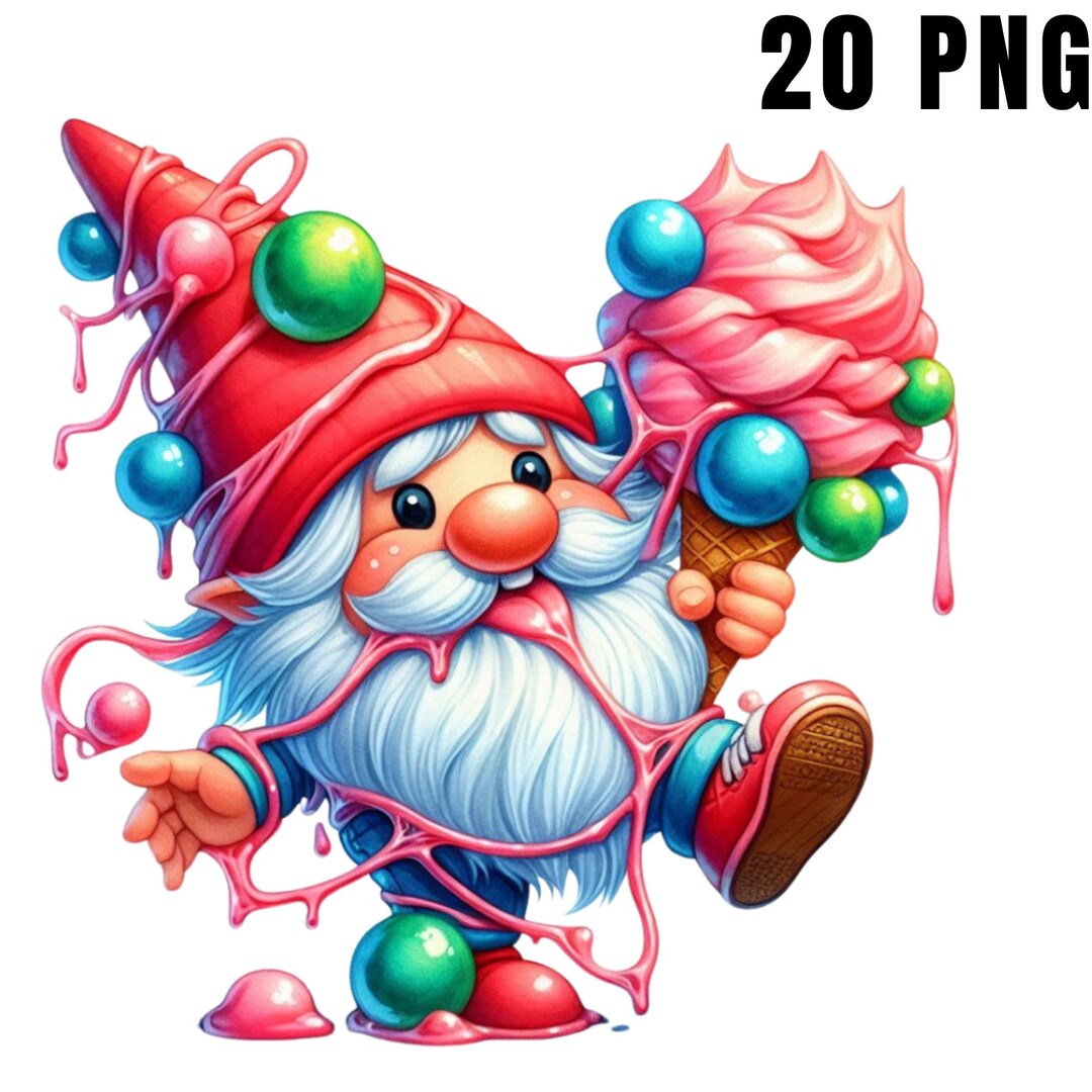 Ice Cream Gnome Clipart, Gnome Clipart Bundle, Summer Gnomes, Ice Cream ...