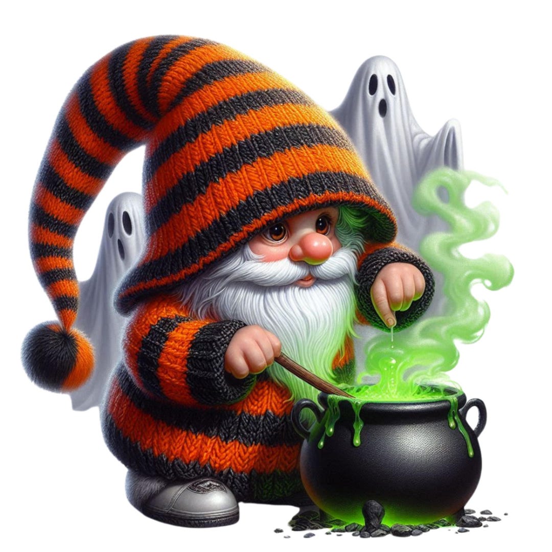 Halloween Gnome Clipart PNG, Spooky Witch Pumpkin Gnomes, Mnoster ...