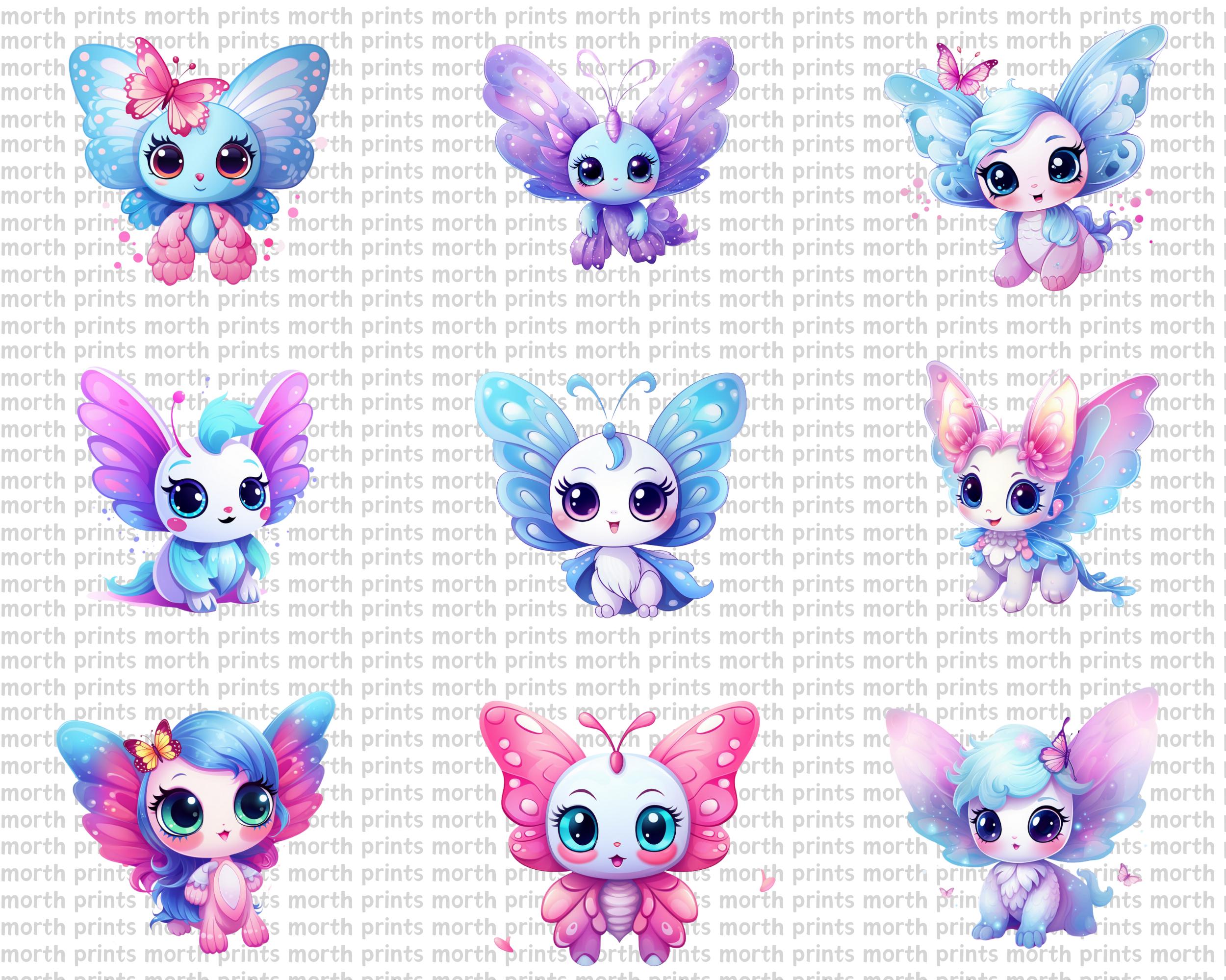 Cute Baby Butterfly Clipart PNG, Watercolor Kawaii Butterflies for ...