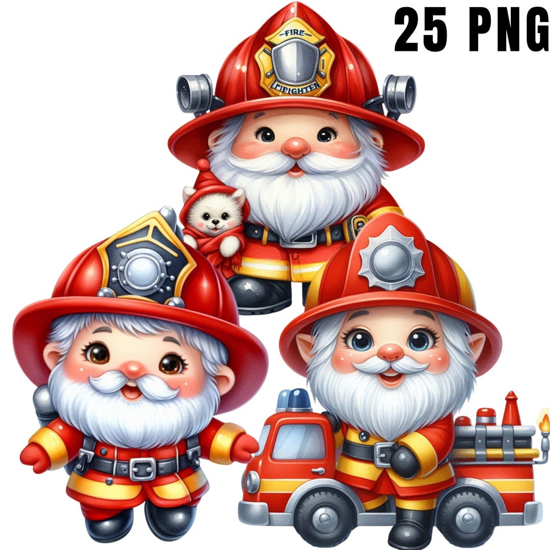 Firefighter Gnomes Clipart, Cute Gnomes, Fireman Gnome, Gnome, Gnome ...