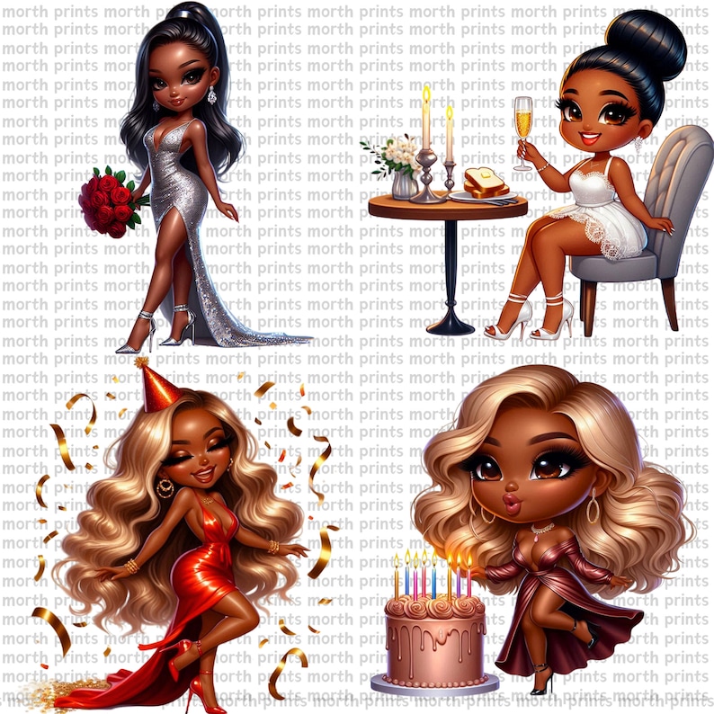 23 PNG Birthday Chibi Girls Clipart Cute Chibi Girl, Chibi Bundle ...