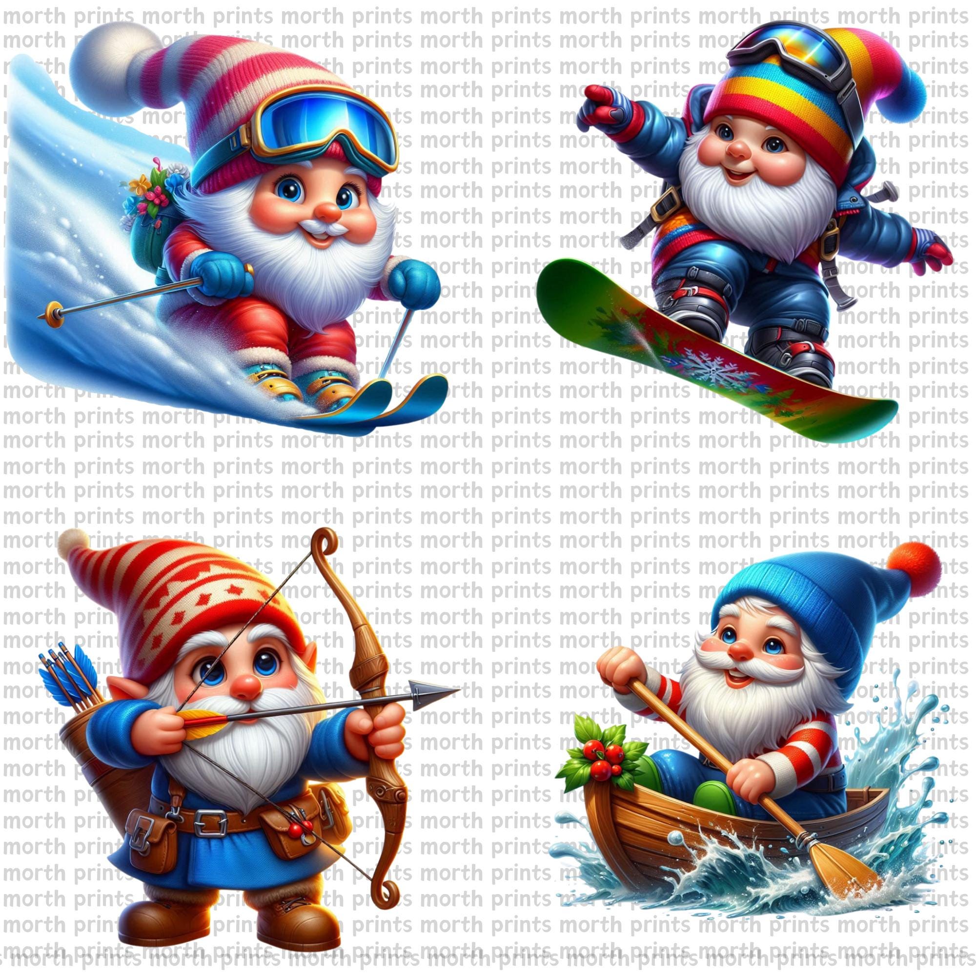 Athlete Gnome Clipart PNG, Workout & Sports Gnomes With Dumbbells, Cute ...