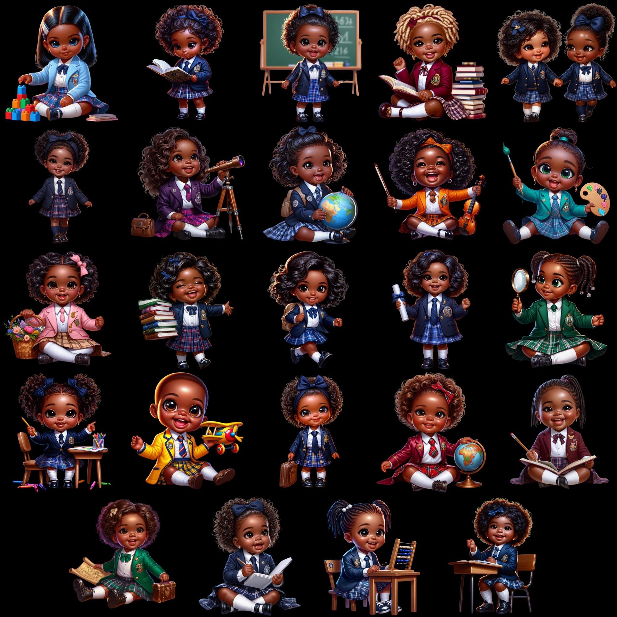 Chibi School Girl Clipart PNG, Cute Student With Backpack, Back to ...