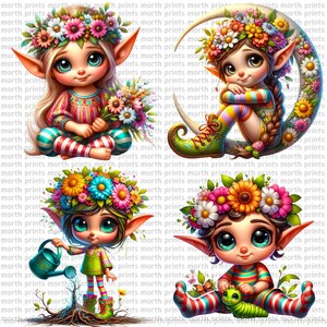 25 PNG Cute Floral Elves Clipart , Flower Elves Clipart PNG, Cute ...