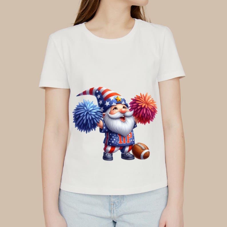 American Football Gnome Clipart PNG, Cute Gnome With Helmet and Pom ...
