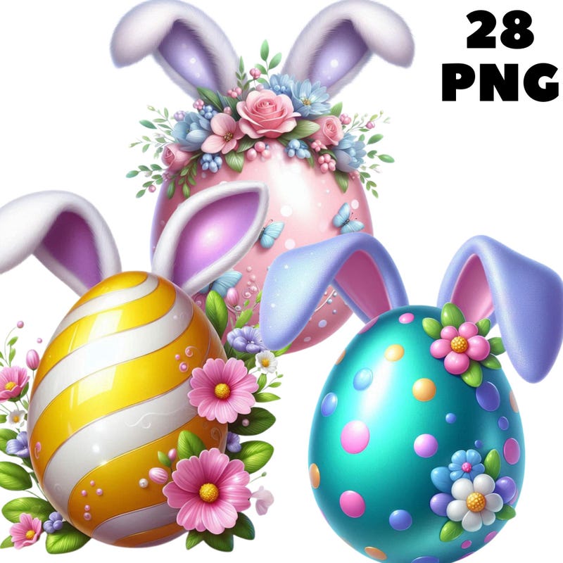 Easter Eggs Pastel Clipart - Etsy