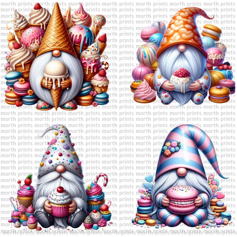 Watercolor Chocolate Gnomes Clipart PNG, Candy & Cocoa Desserts, Gnome ...