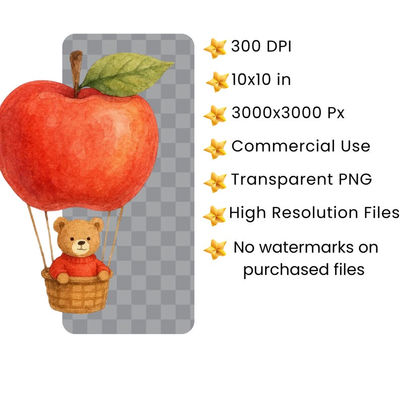 Teddy Bear in Hot Air Balloon Clipart, Watercolor Baby Nursery, Boy ...