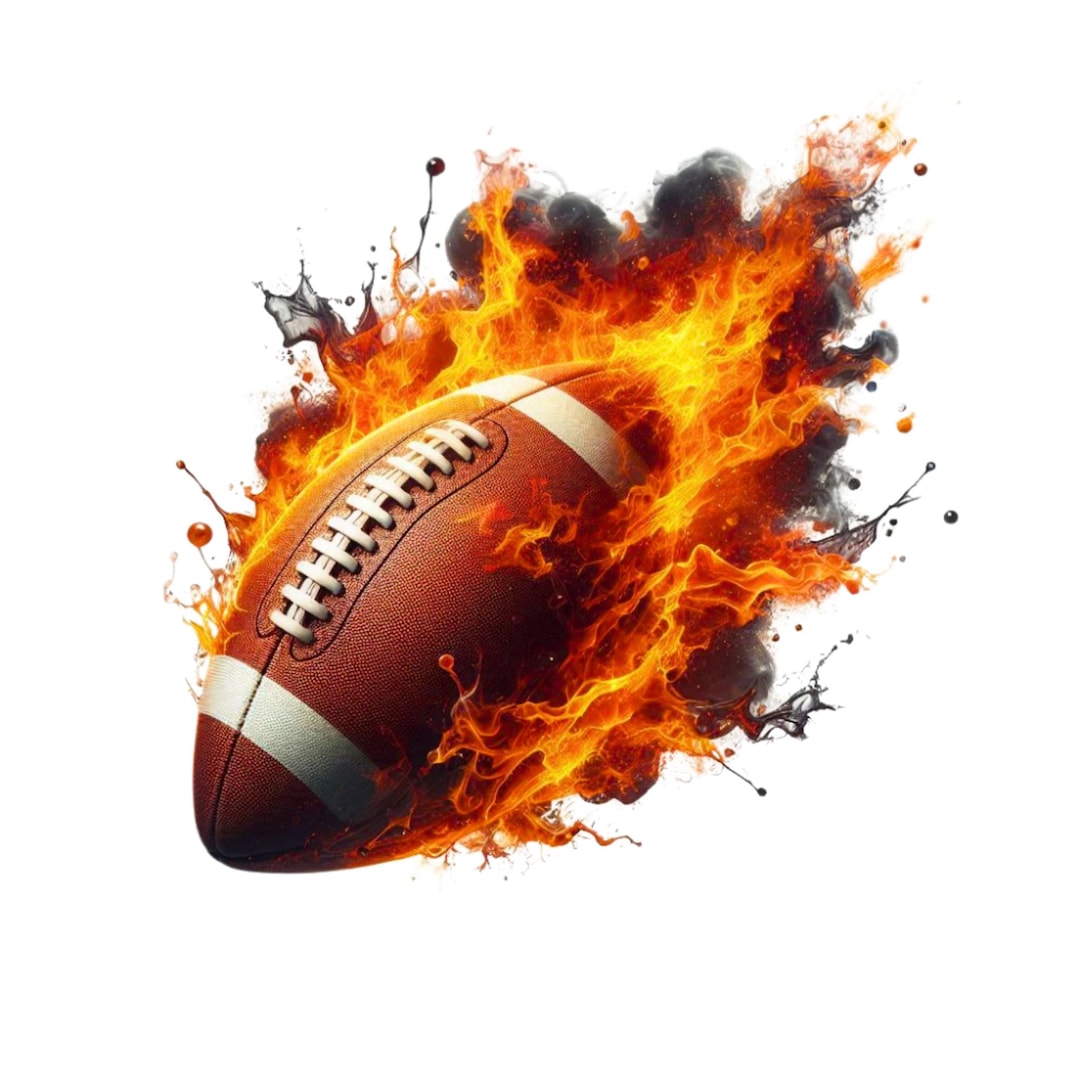 Fire Football Clipart: Watercolor PNG Illustrations (digital Download ...