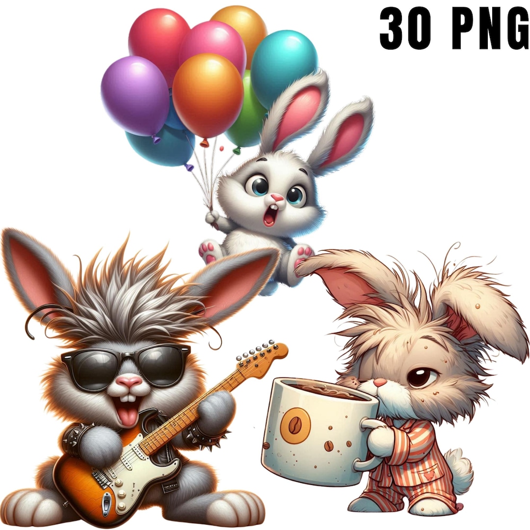 Funny Rabbit Clipart, Cartoon Rabbit Clipart, Cute Rabbit, Cute Animals ...