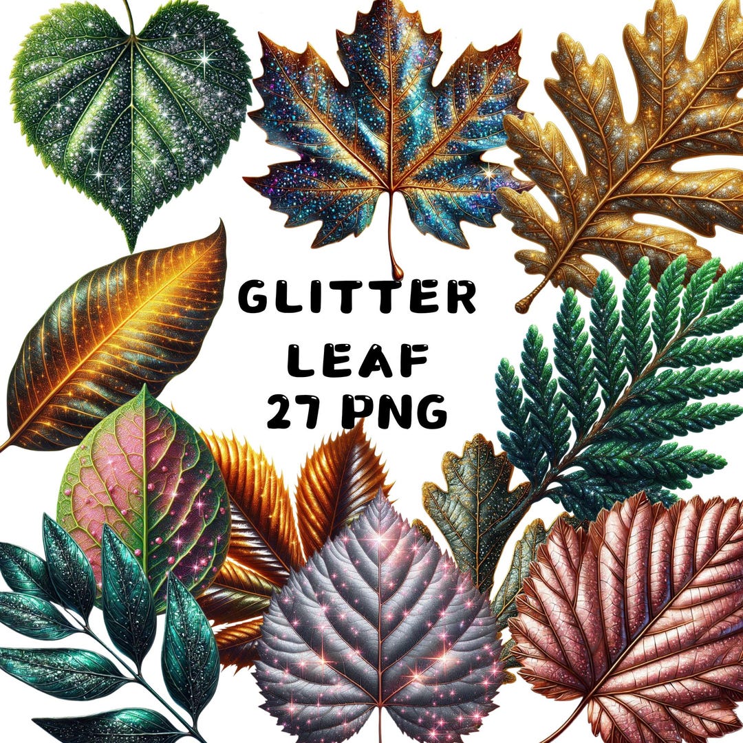27 PNG Glitter Leaf Clipart , Leaf Png, Glitter Png, Autumn Clipart ...
