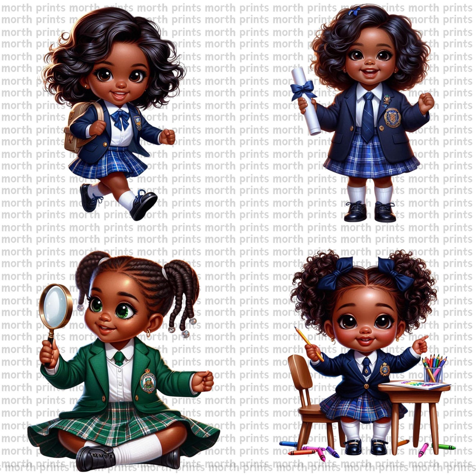 Chibi School Girl Clipart PNG, Cute Student With Backpack, Back to ...