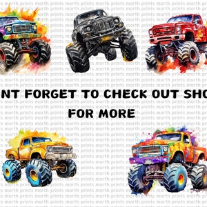 Watercolor Monster Truck Clipart PNG, Off-road 4x4 Trucks, 55 PNG ...