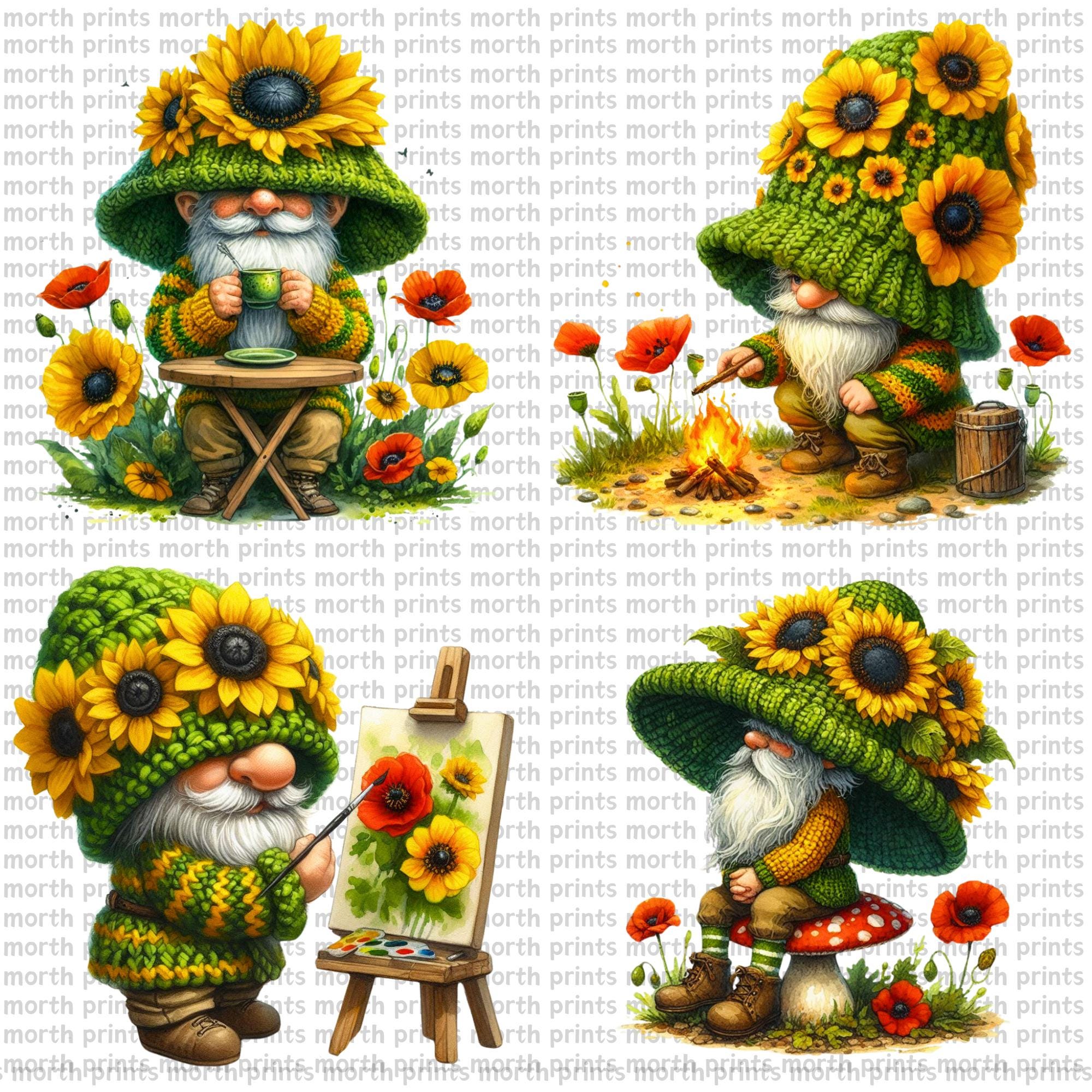 27 PNG Green Gnomes Clipart Cute Gnome, Spring Gnome, Garden Gnomes ...