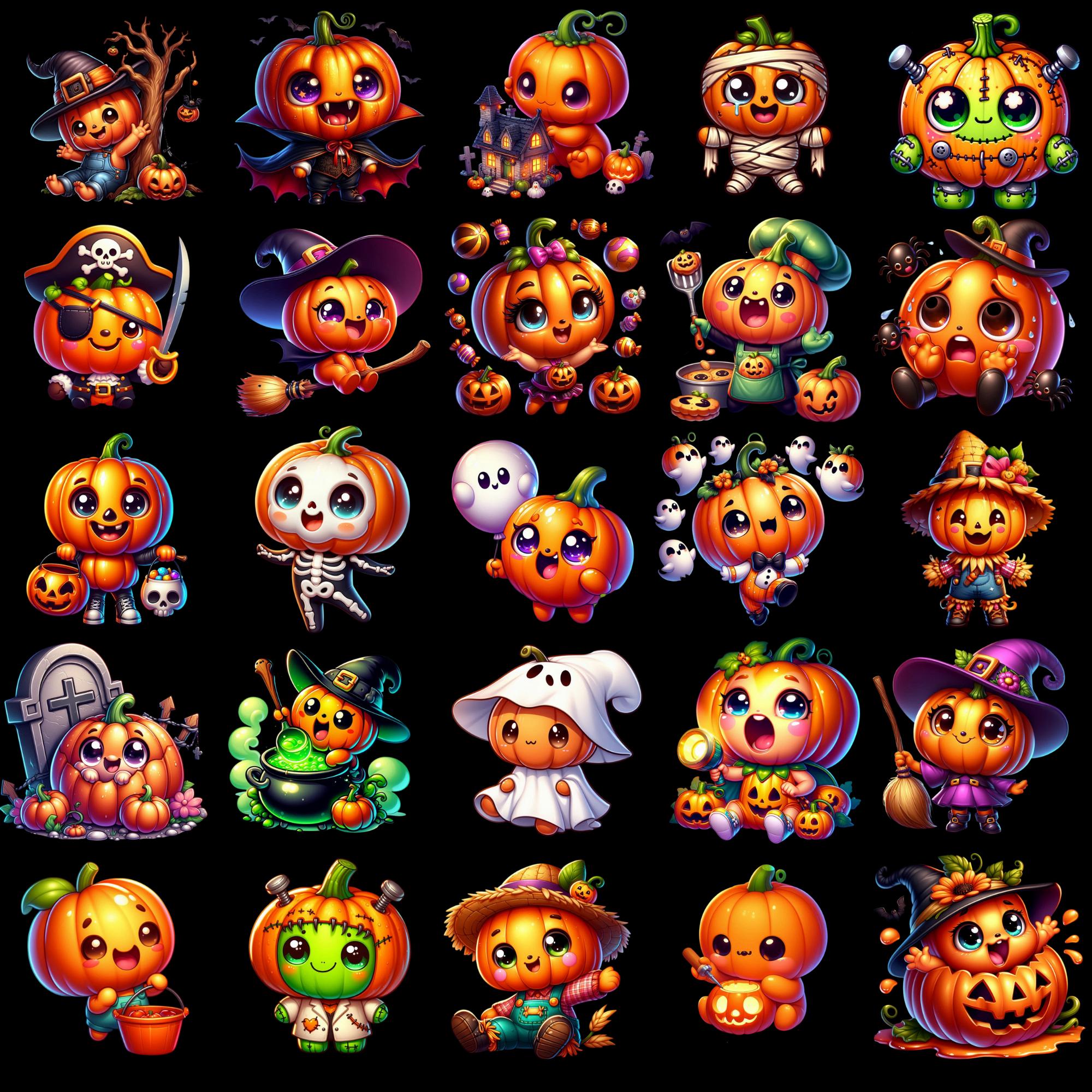 Cute Halloween Pumpkin Clipart PNG, Smiling Jack O Lantern With Candy ...