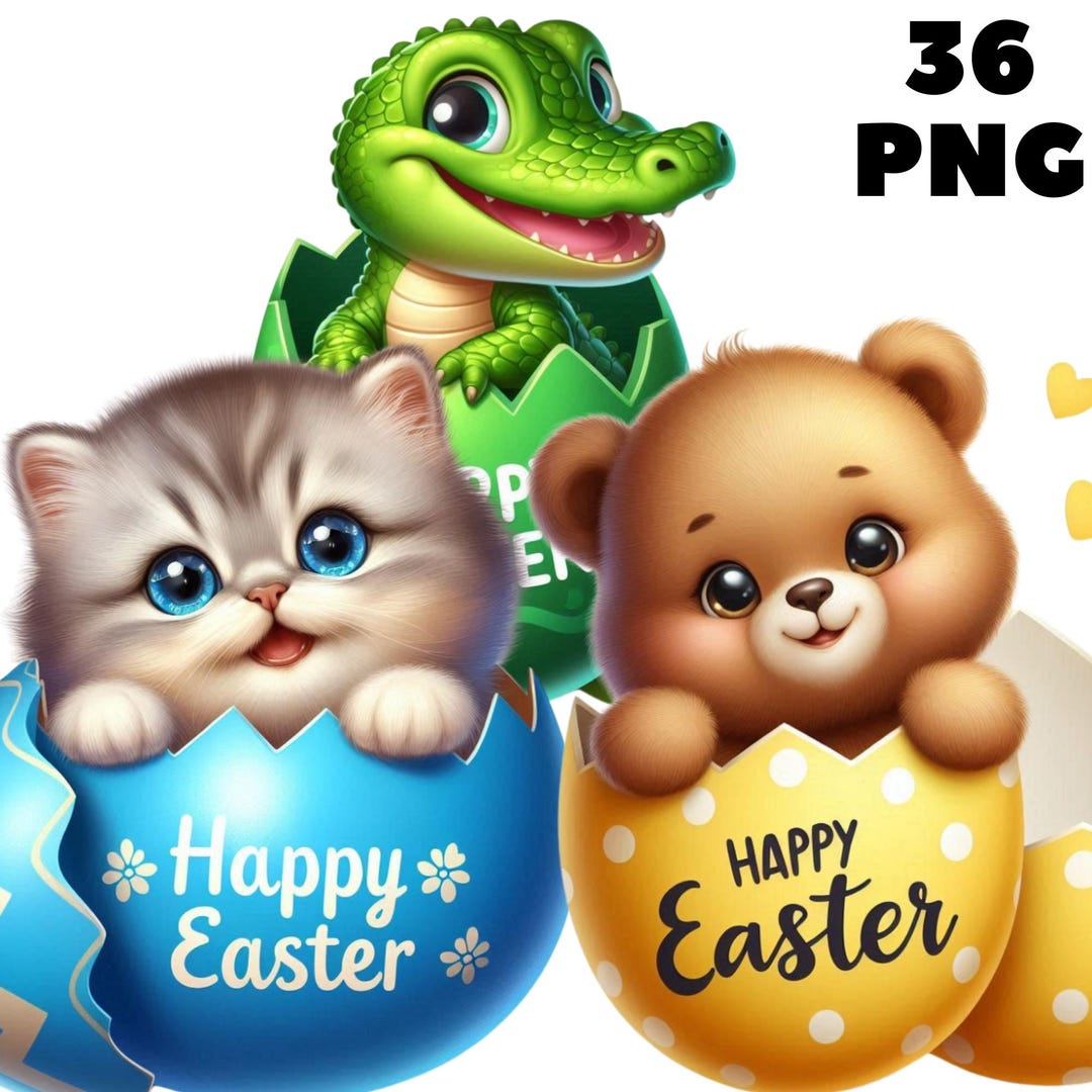 Easter Animals Clipart, Cute Animals, Spring Animals, Easter Png ...