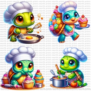34 PNG Chef Turtle Clipart , Cute Animals, Chef Clipart, Animals Bundle ...