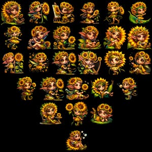 27 PNG Sunflower Elves Clipart , Flower Elves Clipart PNG, Cute Fantasy ...