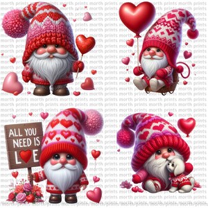 56 PNG Valentines Gnome Clipart , Valentines Day Clipart, Festive ...