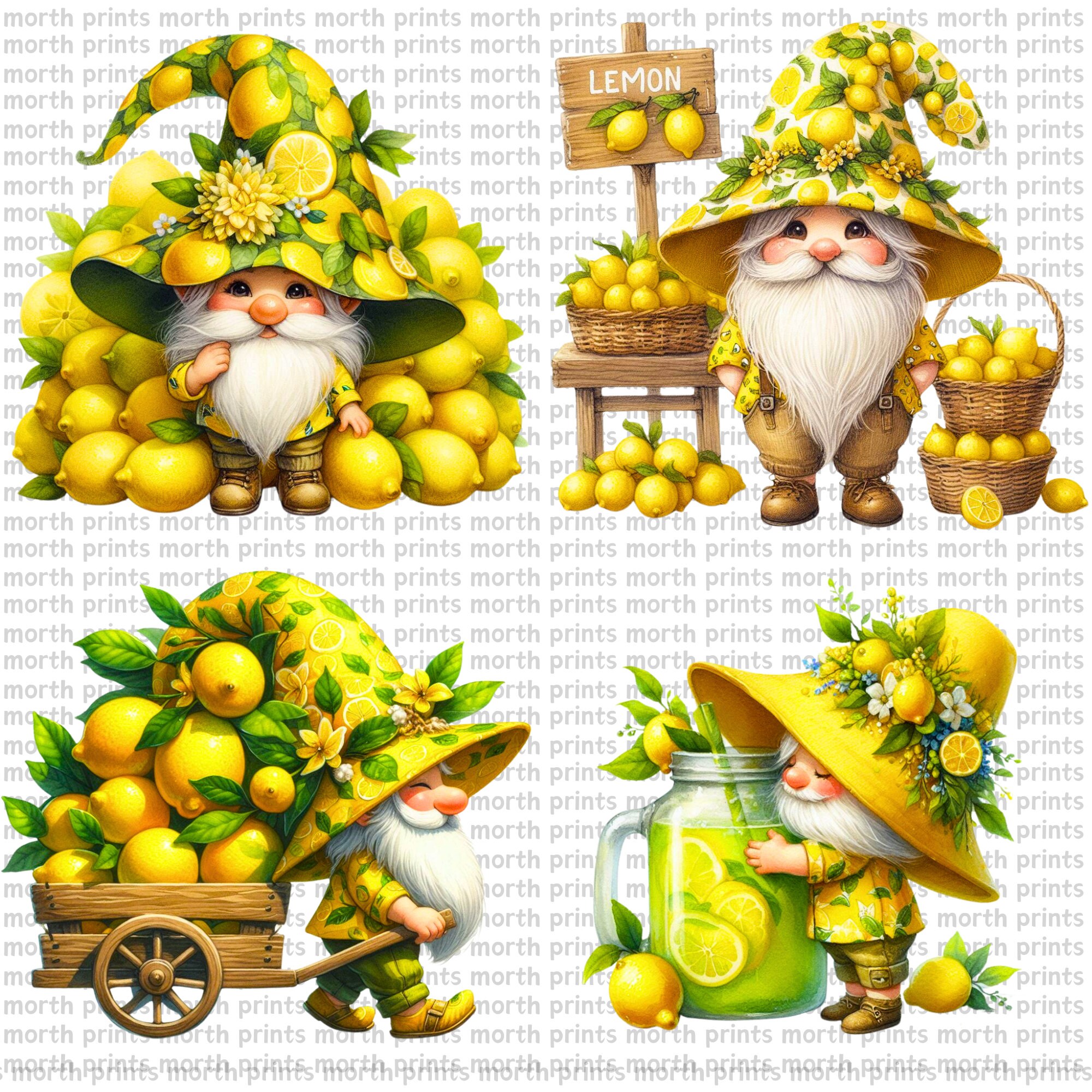 23 PNG Lemon Gnome Clipart ,cute Gnome,lemon Clipart, Spring Clipart ...
