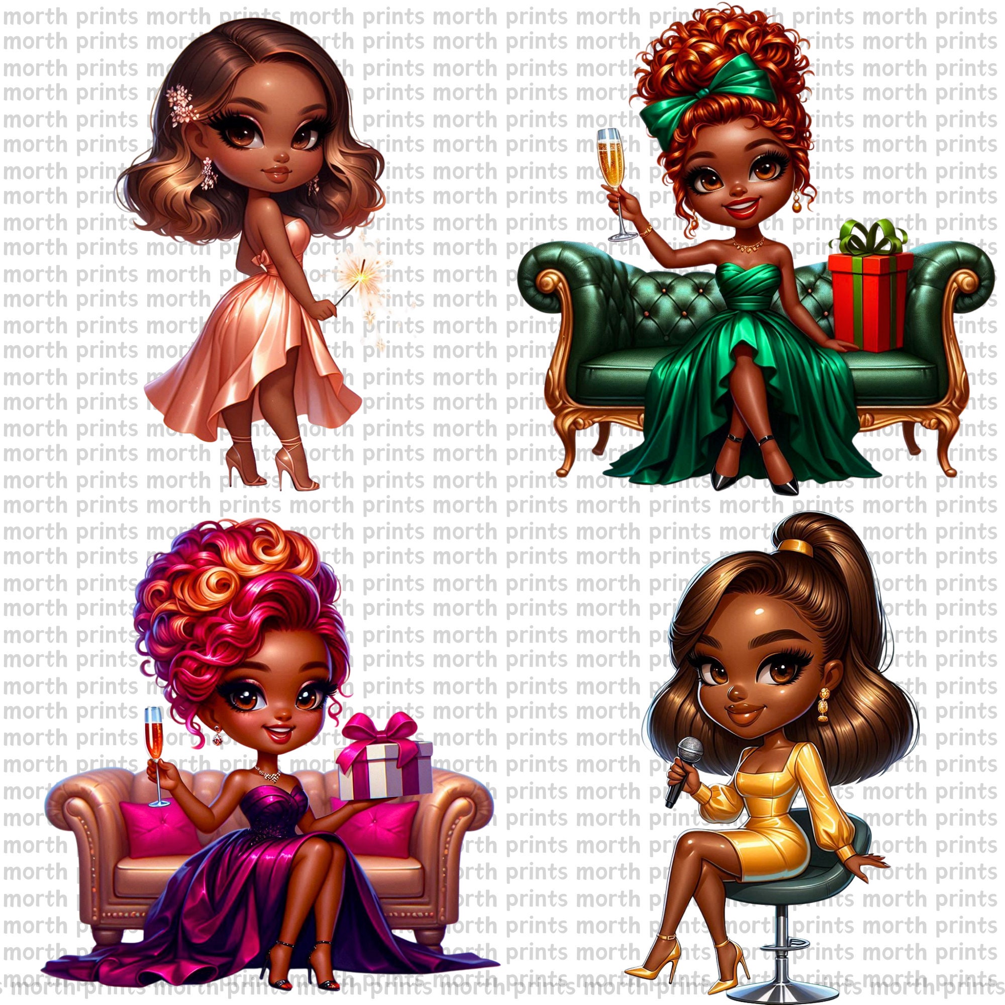 23 PNG Birthday Chibi Girls Clipart Cute Chibi Girl, Chibi Bundle ...