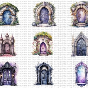 Watercolor Fantasy Doors Clipart PNG, Fairy & Enchanted Doors, Fairy ...