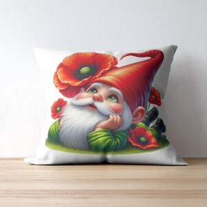 Poppy Gnome Clipart PNG, Floral Red Poppy Gnomes, 28 Files, Garden ...