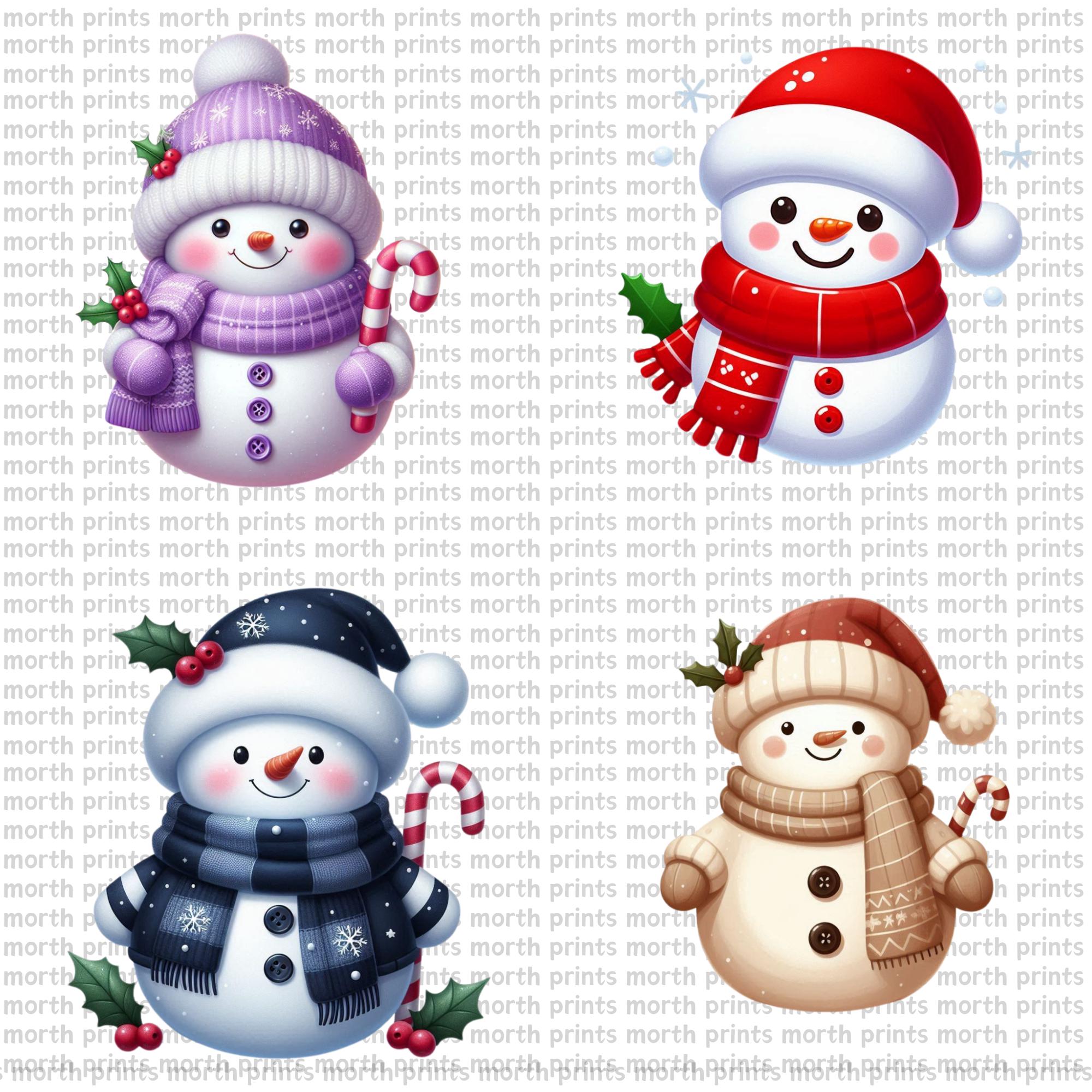 Cute Snowman Clipart PNG, 20 PNG Files, Snowman Family & Winter ...