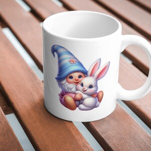 Spring Gnome Clipart, Watercolor Flowers, Cute Easter Decor, Bunny and ...