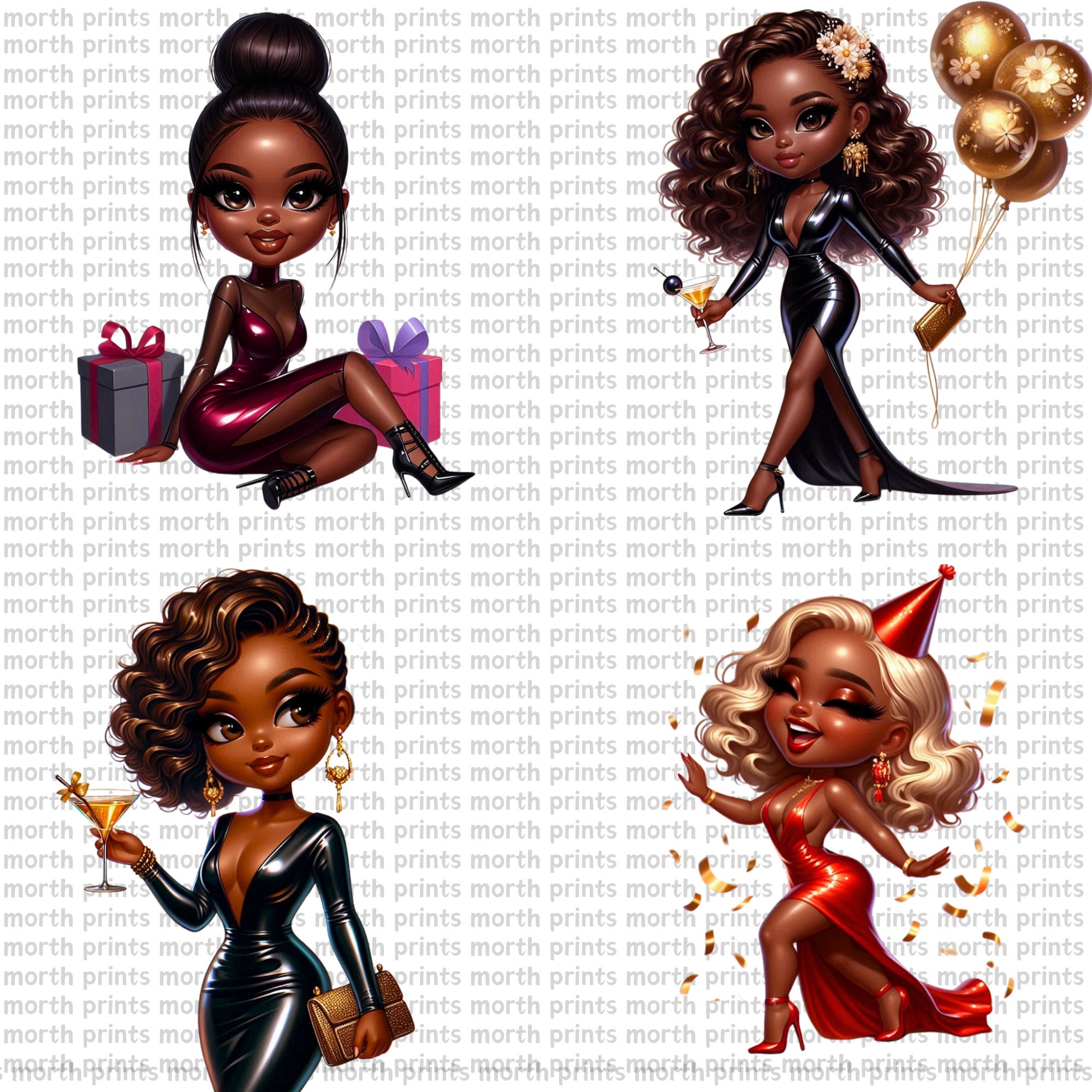 23 PNG Birthday Chibi Girls Clipart Cute Chibi Girl, Chibi Bundle ...